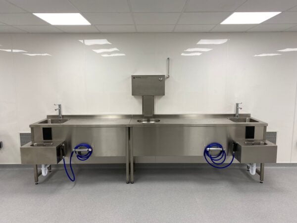 Bespoke double user embalming station | Mortuary Solutions